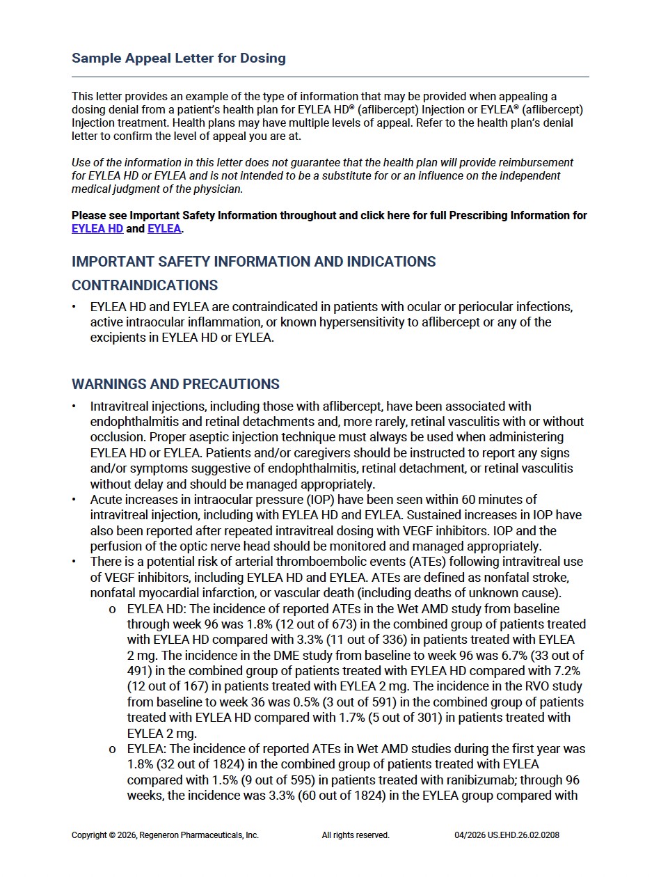 Financial Assistance | EYLEA HD® (aflibercept) Injection